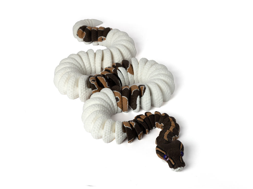 3D Printed Realistic Pied Ball Python - Large | Shop Now