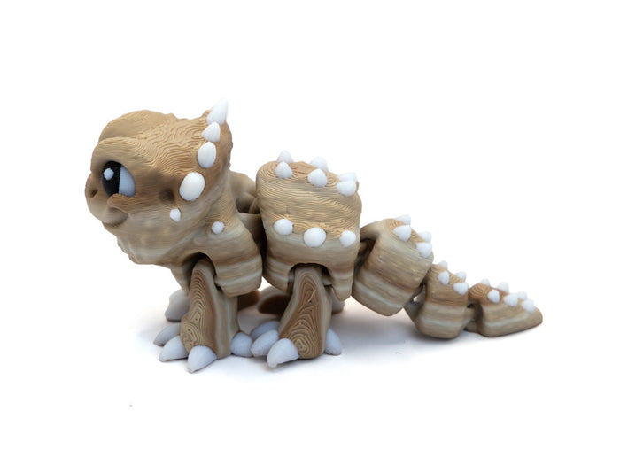 3D Printed Chibi Tan Bearded Dragon Mini - Unique Reptile Collectible