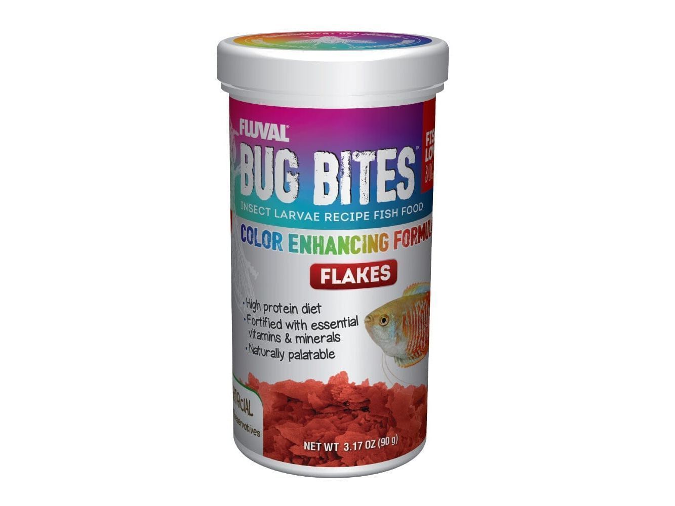 Fluval Bug Bites Color Enhancing Flakes 3.17oz | Fish Food