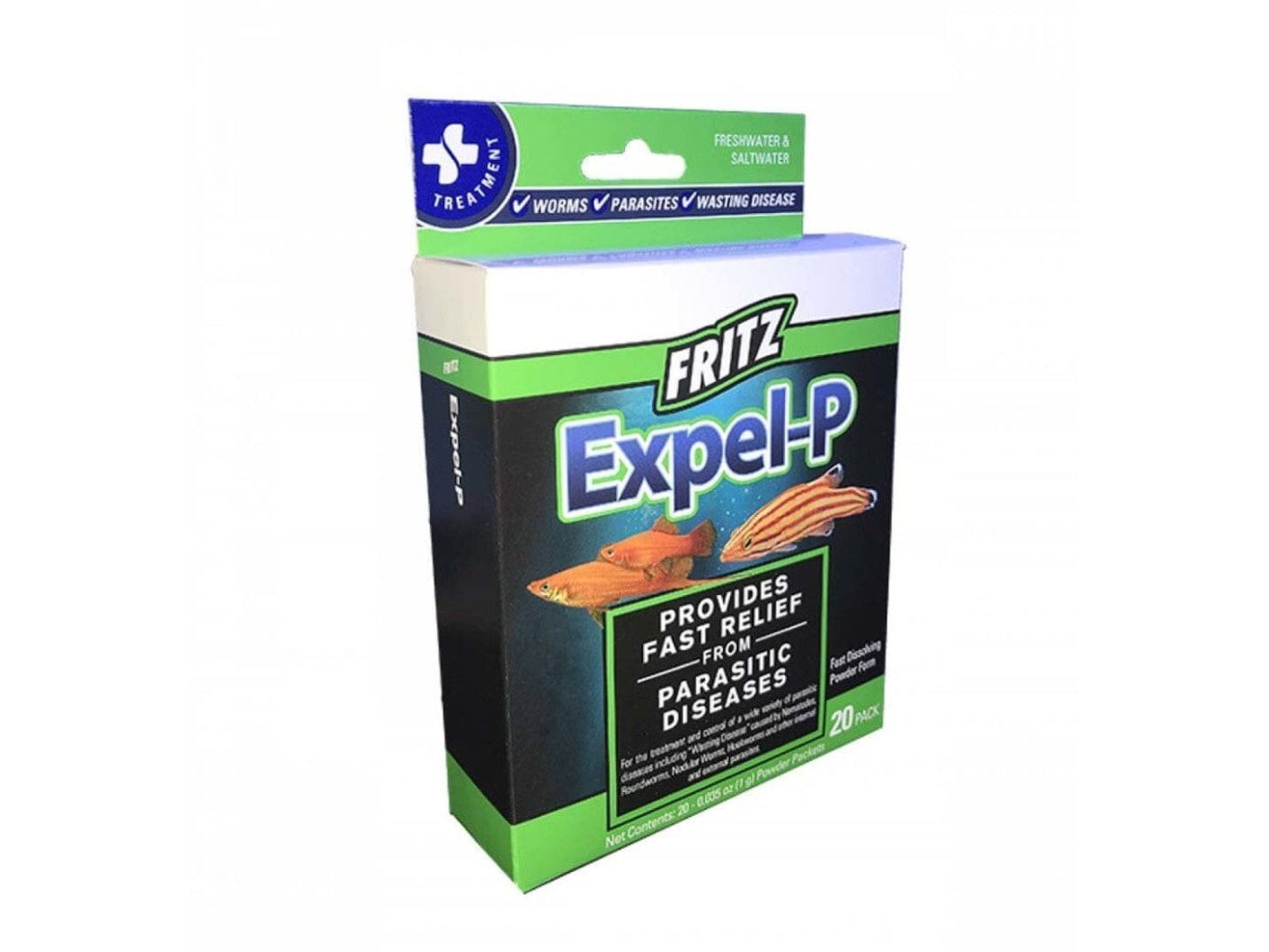 Fritz Expel-P Parasitic Fish Medication 20 ct | Effective Worm Treatment