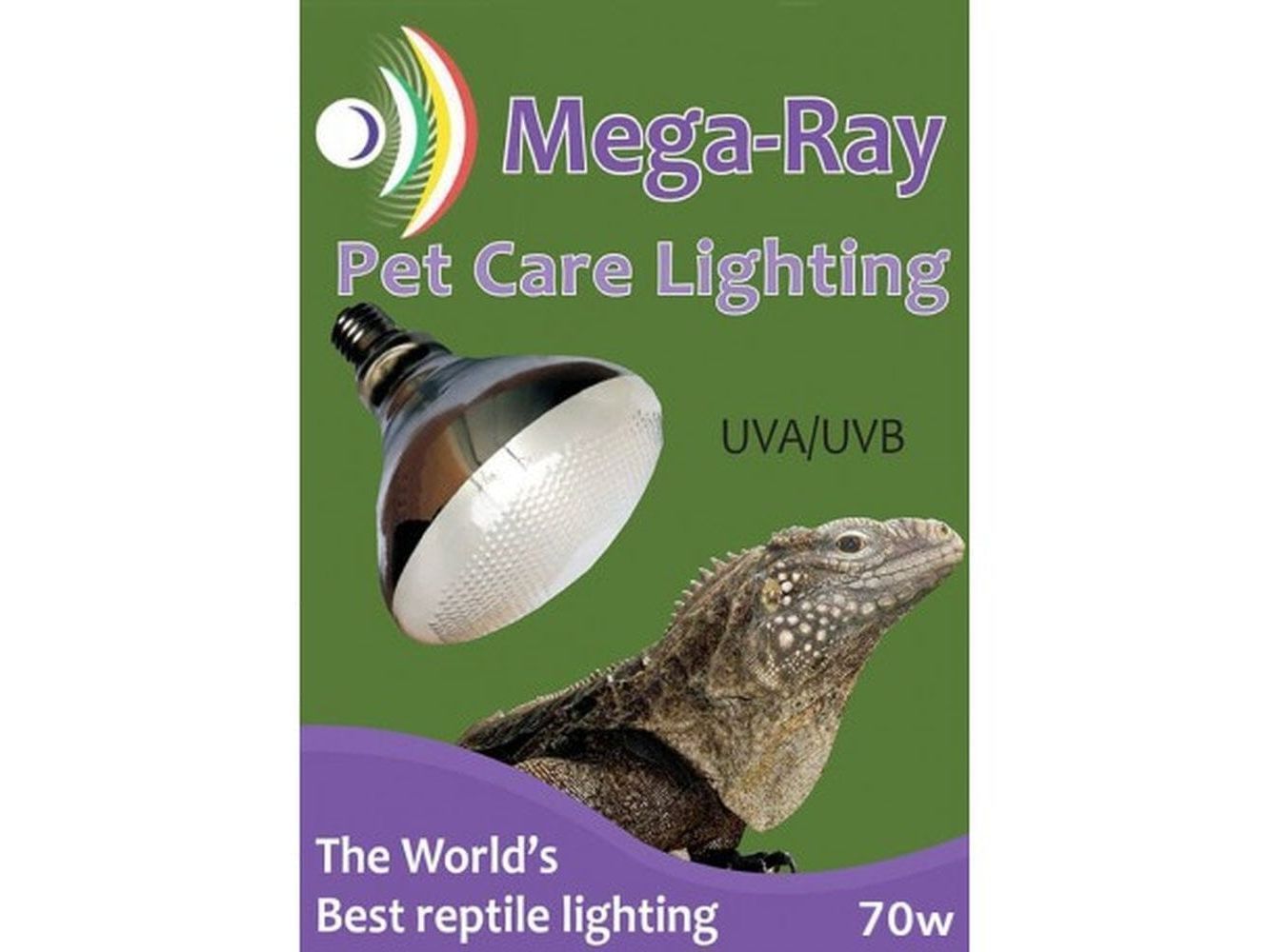 Mega-Ray Mercury Vapor Bulb 70W - Heat, Light & UVB for Reptiles